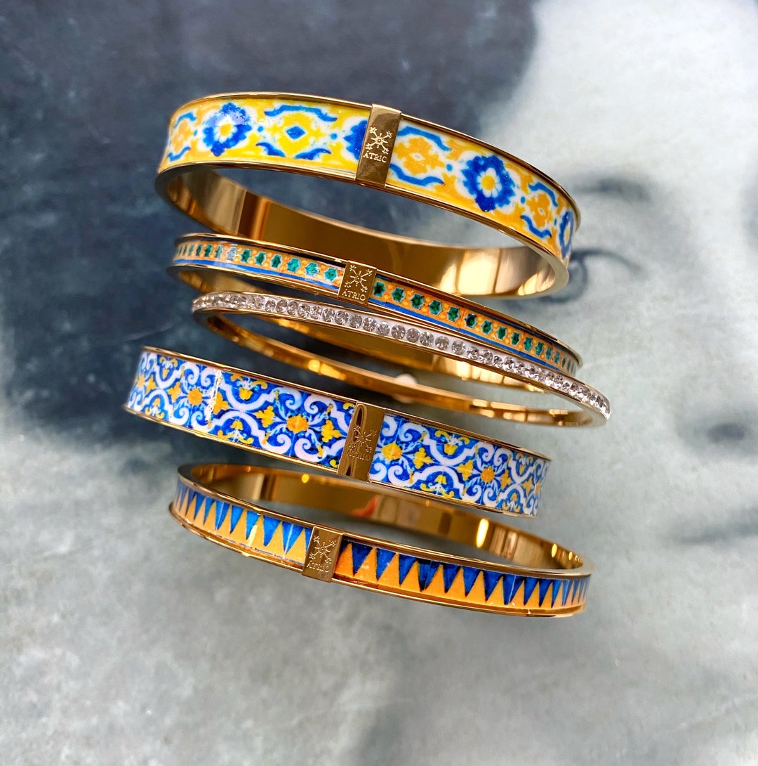 Spanish Tile Bangles Spain Bracelet Set Plaza De Espana Seville Tile ...