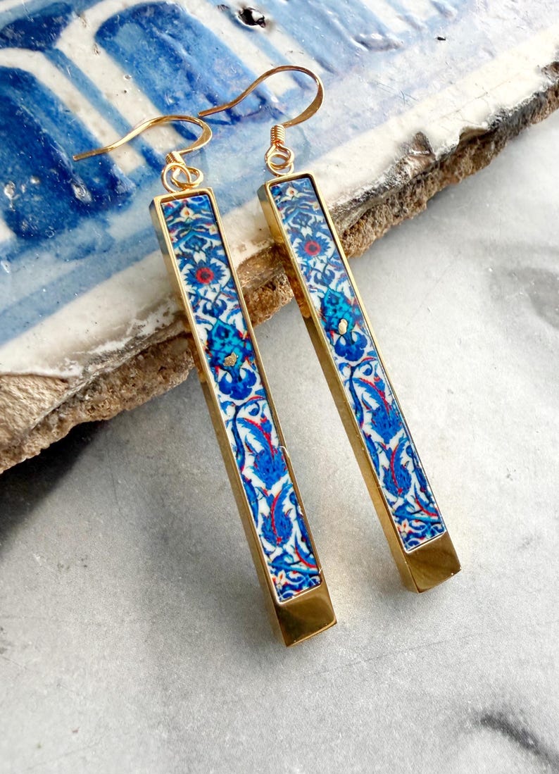 Atrio Tile Earrings Aleppo Syria Persian Tile Arab Bohemian Boho Tribal ...
