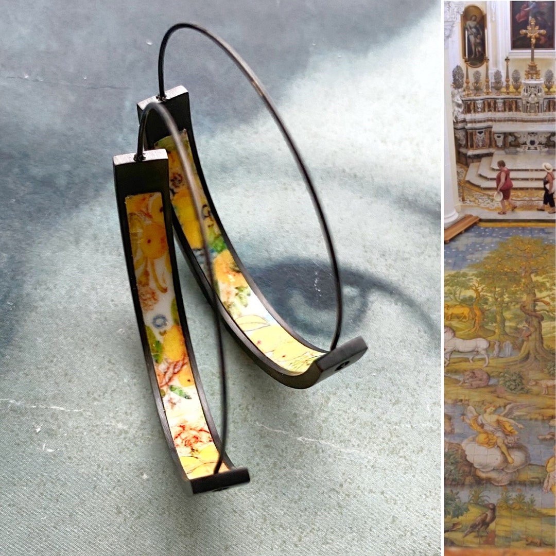 Atrio Hoops Earrings Black Capri Italy Italian LEMONS Church of St ...