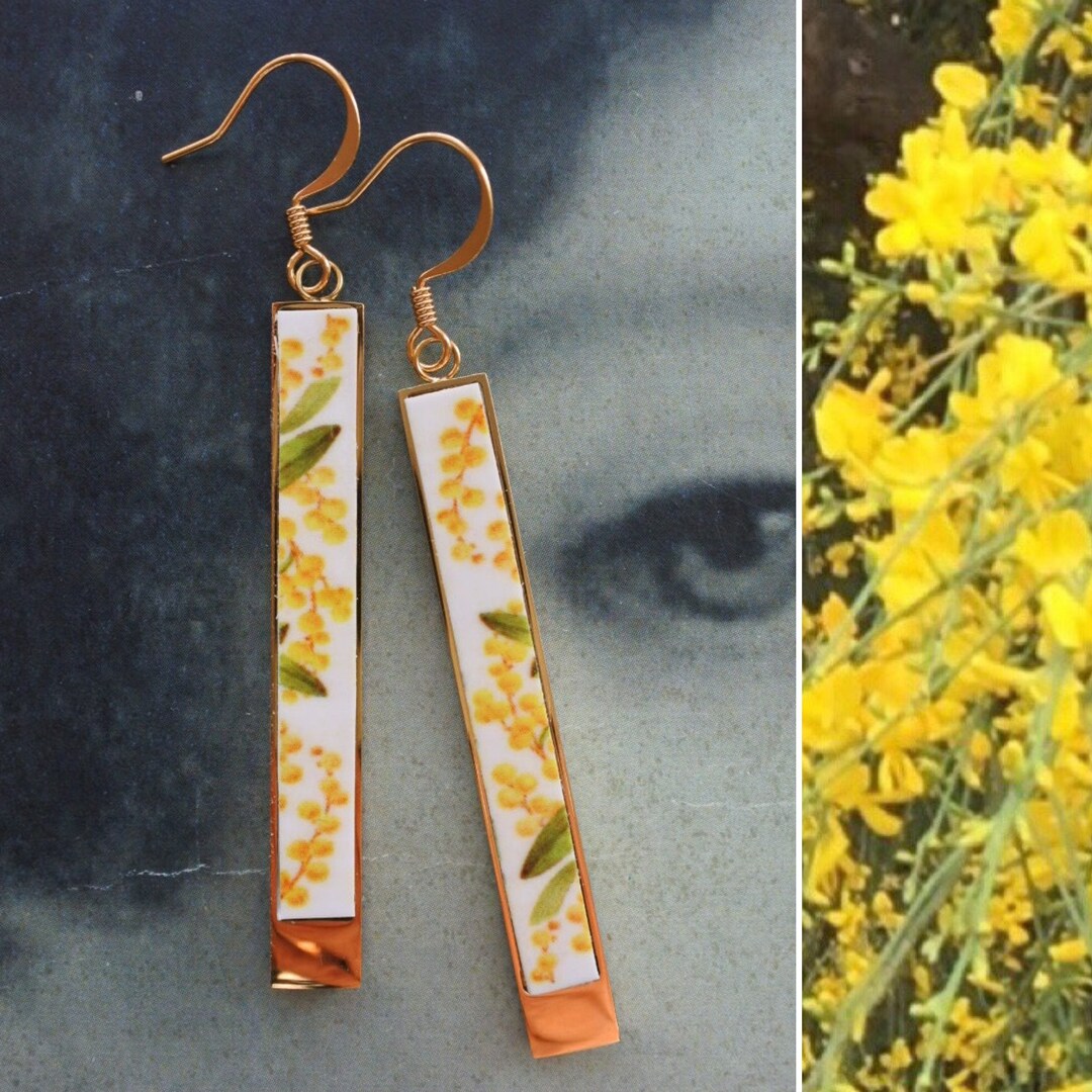 Atrio Earrings Matchstick Bar MIMOSA Portugal Azulejos Italy Yellow ...