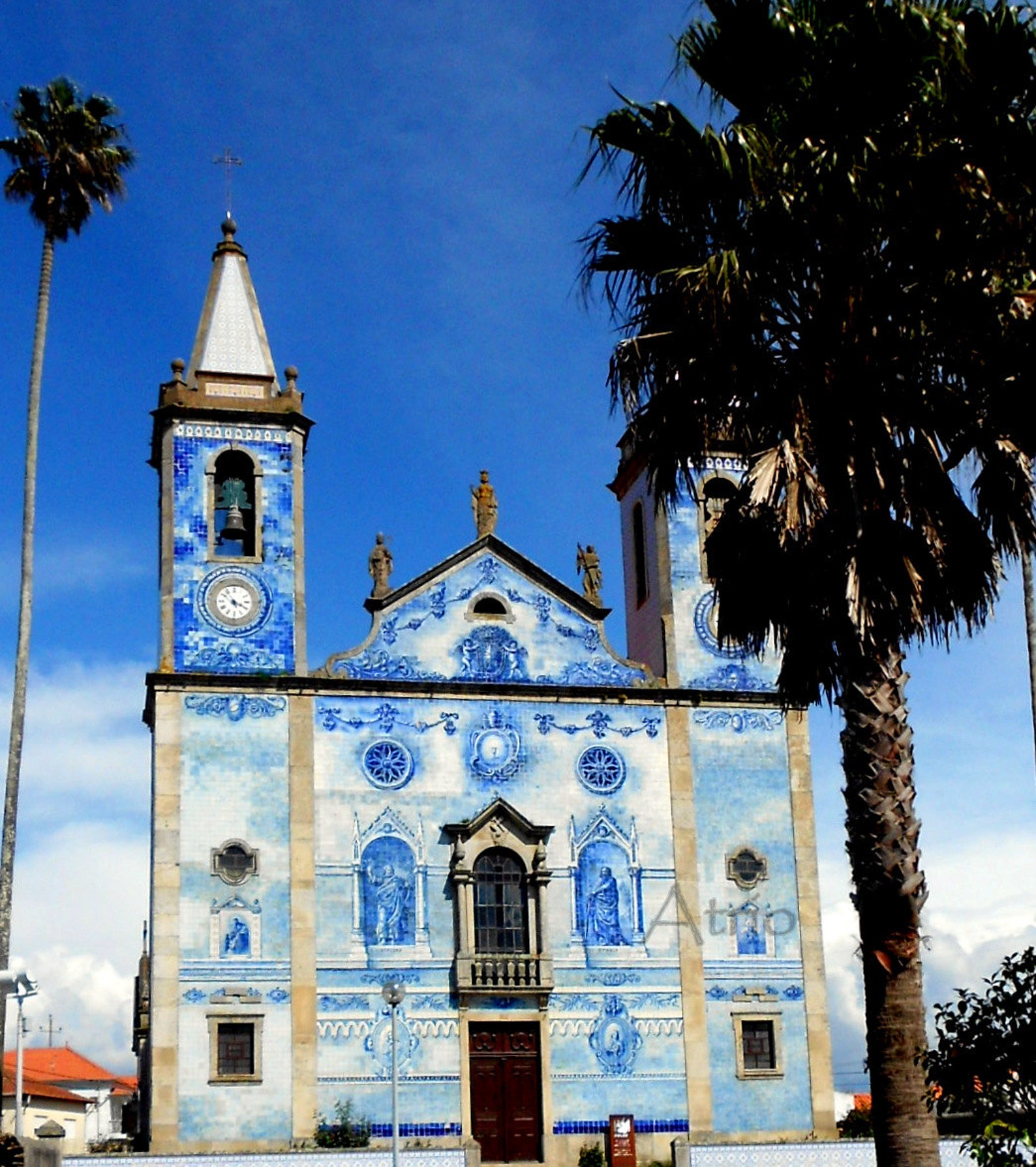 Atrio Hoops Tile Blue Portugal 1" Antique Azulejo Post Small Hoops ...