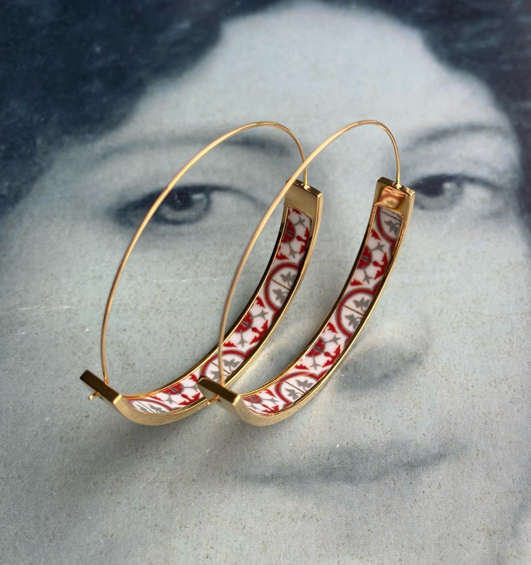 Hoops Earrings Atrio Tiles Israel Tel Aviv Antique Tiles Jew Jewish ...