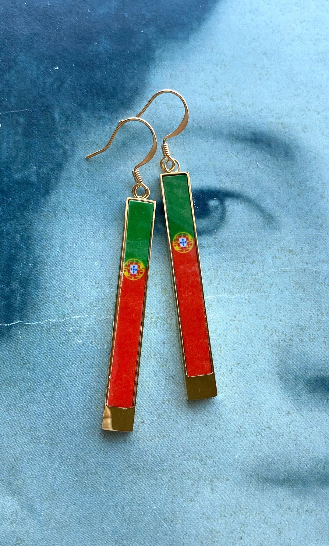Atrio Earrings Matchstick Bar Portuguese Flag Portugal Earrings ...