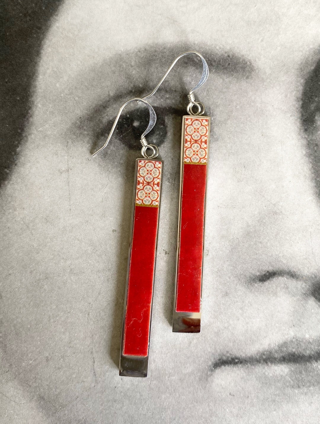 Matchstick Earrings Atrio Tiles Israel Tel Aviv Antique Tiles Jew ...