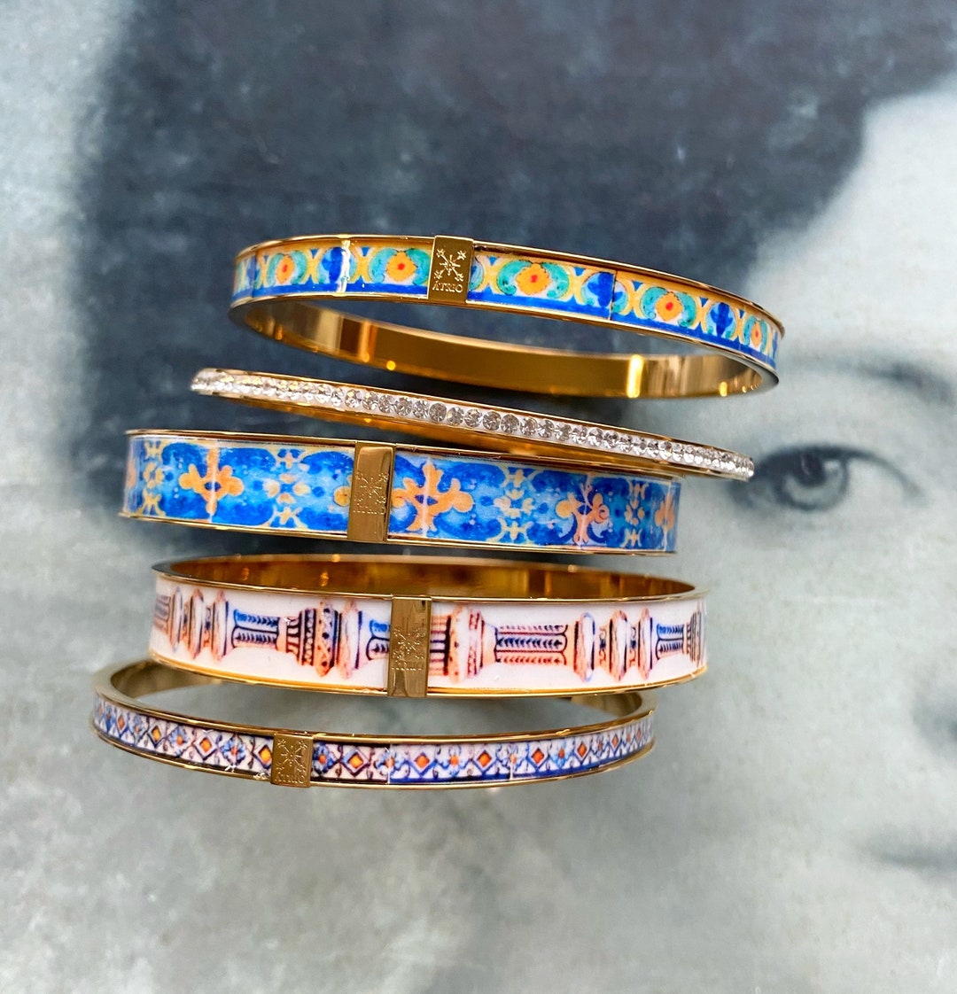 Spanish Tile Bangles Spain Bracelet Set Plaza De Espana Seville Tile ...