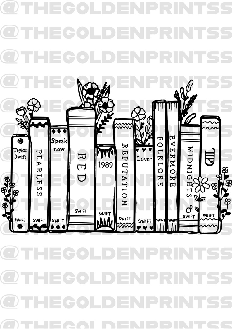 Taylor Swift Books Album Poster Print Taylors Version 1989 Fearless Red ...