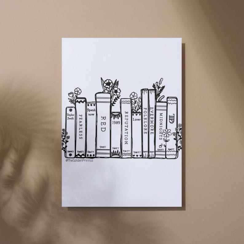 Taylor Swift Books Album Poster Print Taylors Version 1989 Fearless Red ...