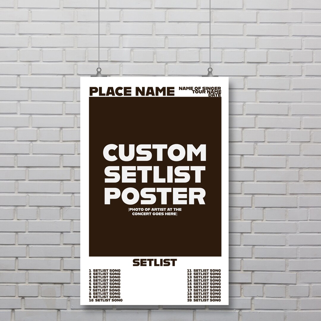 Custom Concert Setlist Print | Choose Any Concert / Tour | DIGITAL FILE ...