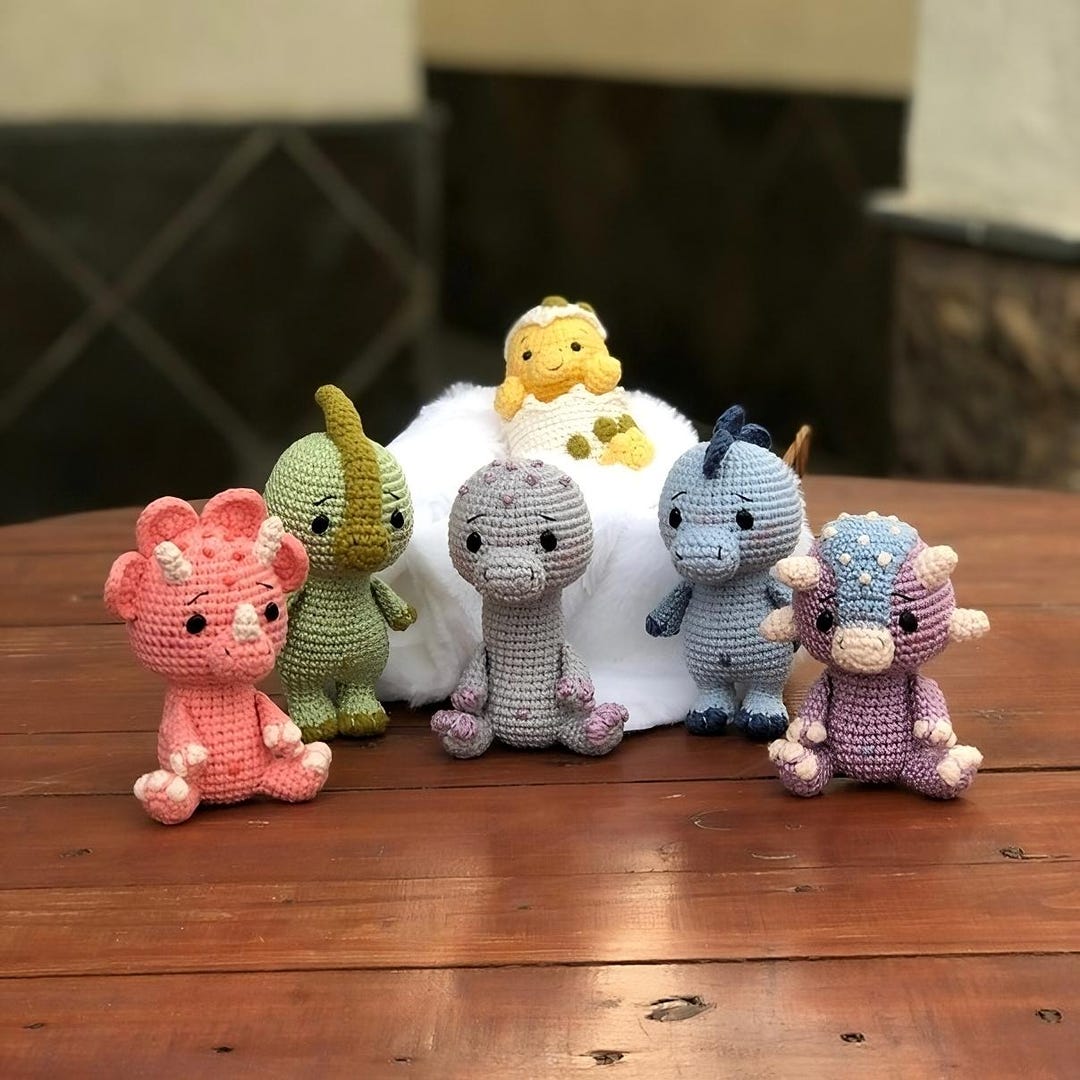 Dinosaur No-sew Crochet Bundle, Amigurumi Crochet Pattern, Dinosaur ...