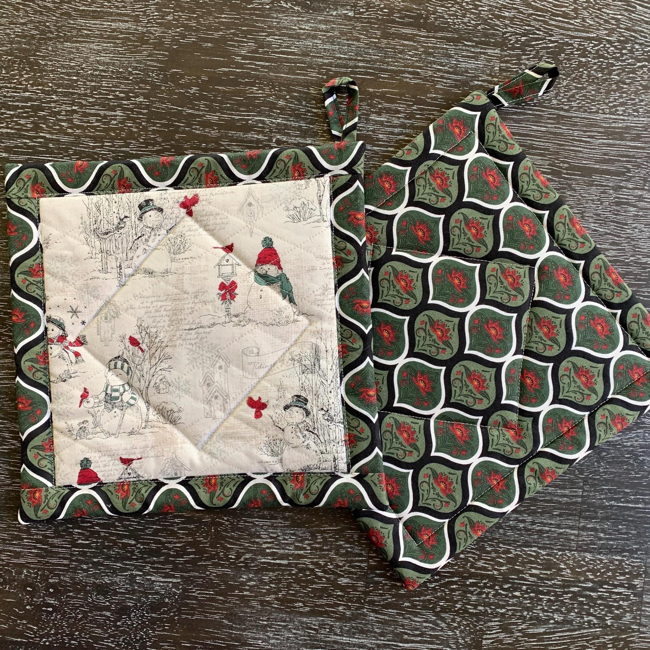 Snowman Holiday Trivets - 100% Cotton Quilted - Holiday Kitchen Decor ...