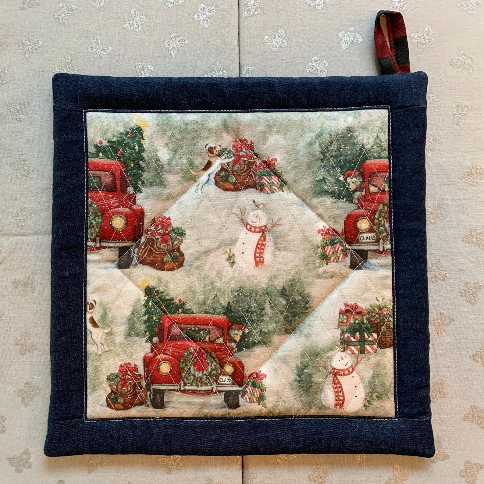 Snowman Holiday Trivets - 100% Cotton Quilted - Holiday Kitchen Decor ...