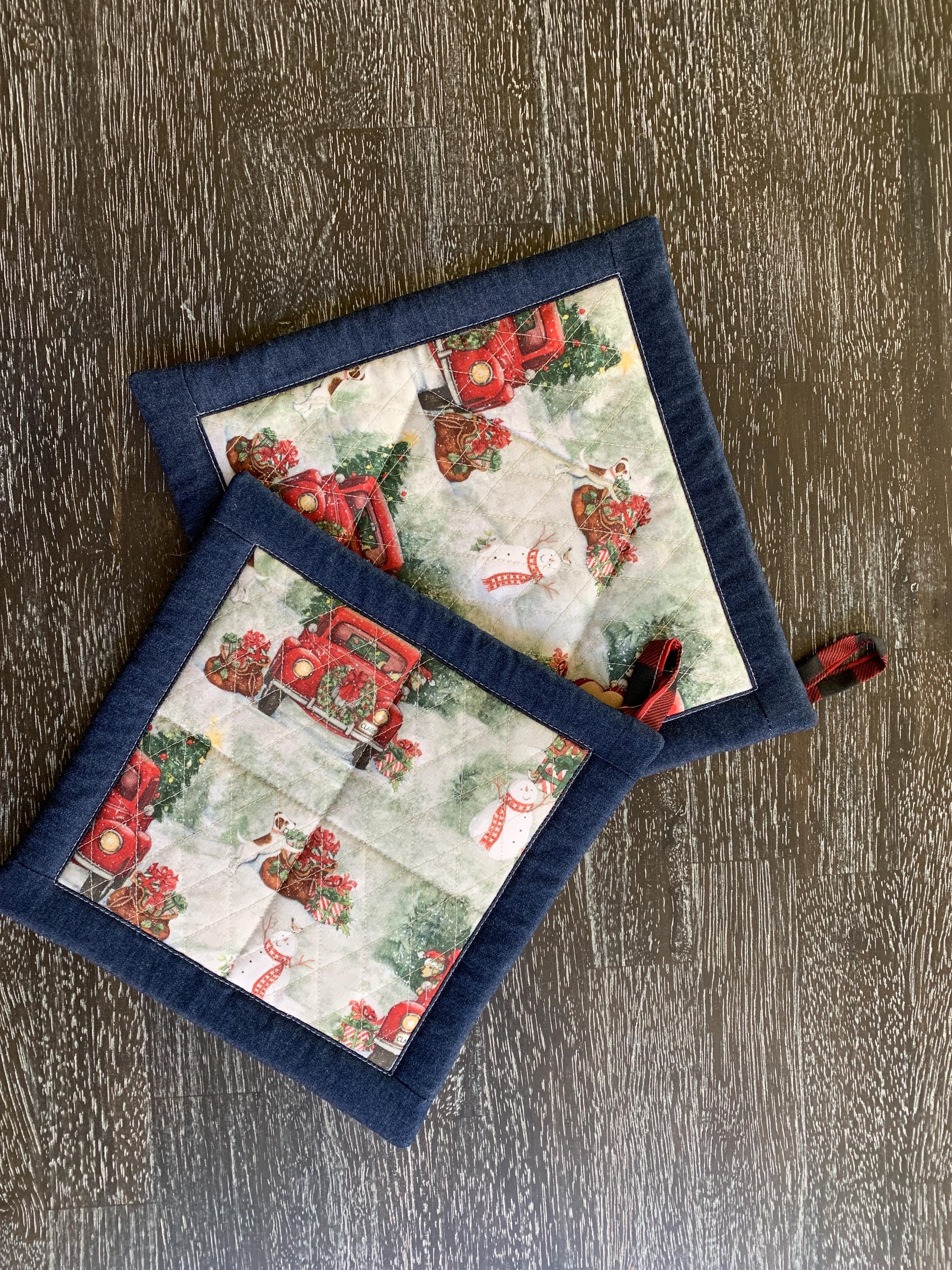 Snowman Holiday Trivets - 100% Cotton Quilted - Holiday Kitchen Decor ...