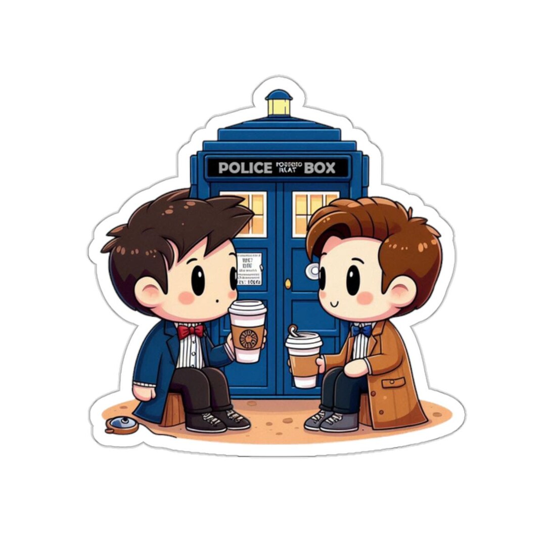 Doctor Who Coffee Time Stickers, David Tennent, Matt Smith, 10th & 11th ...