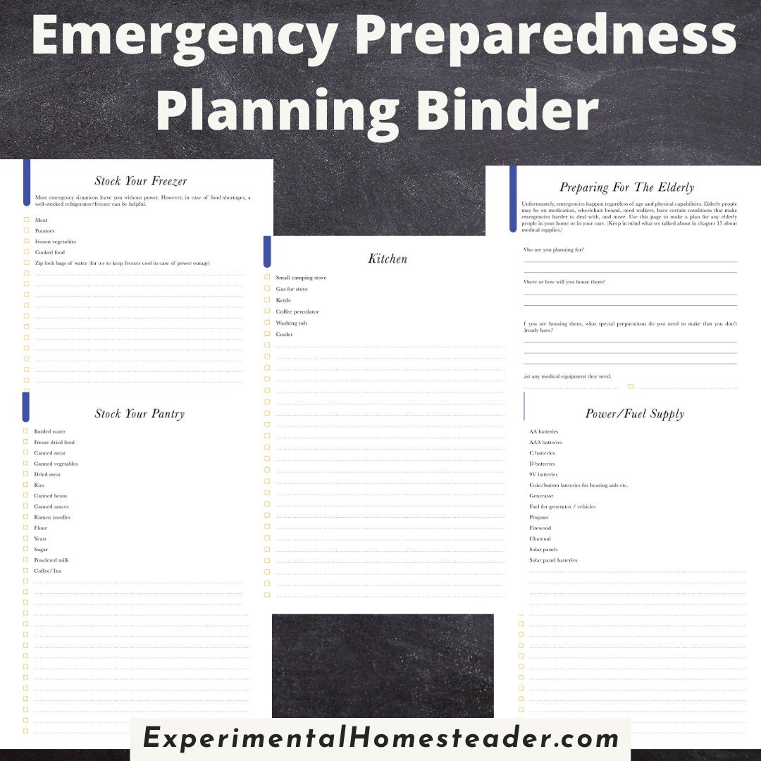 Emergency Preparedness Planning Binder - Etsy