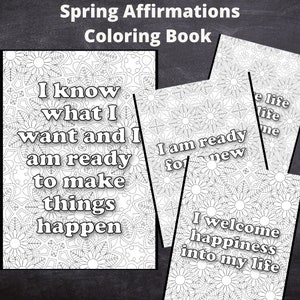 Spring Affirmations Printable Coloring Pages - Etsy