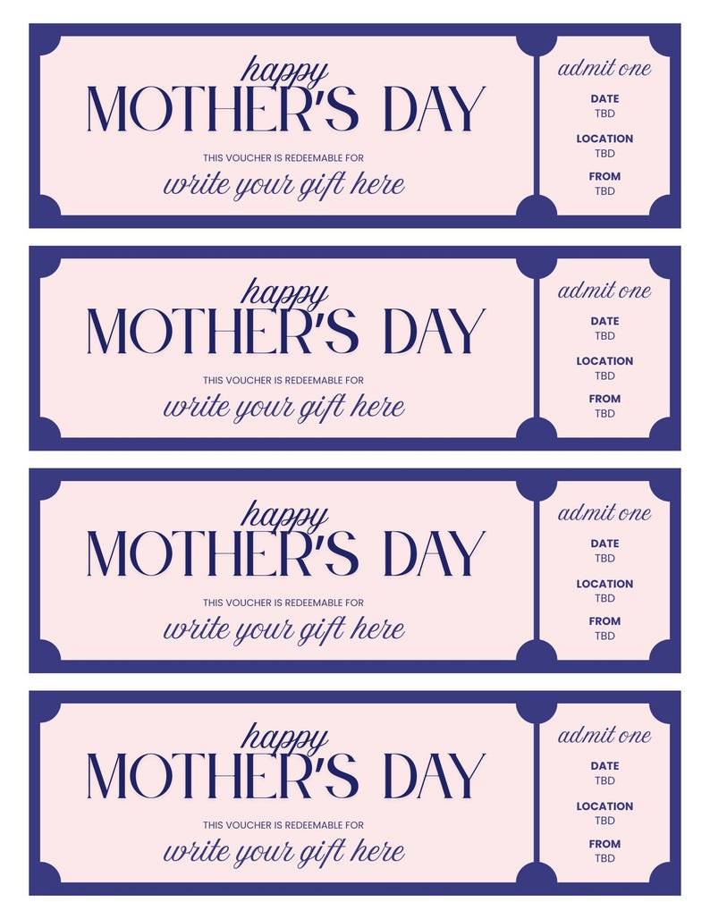 Mother’s Day Coupon Book Template | Editable Canva Coupons | Last ...
