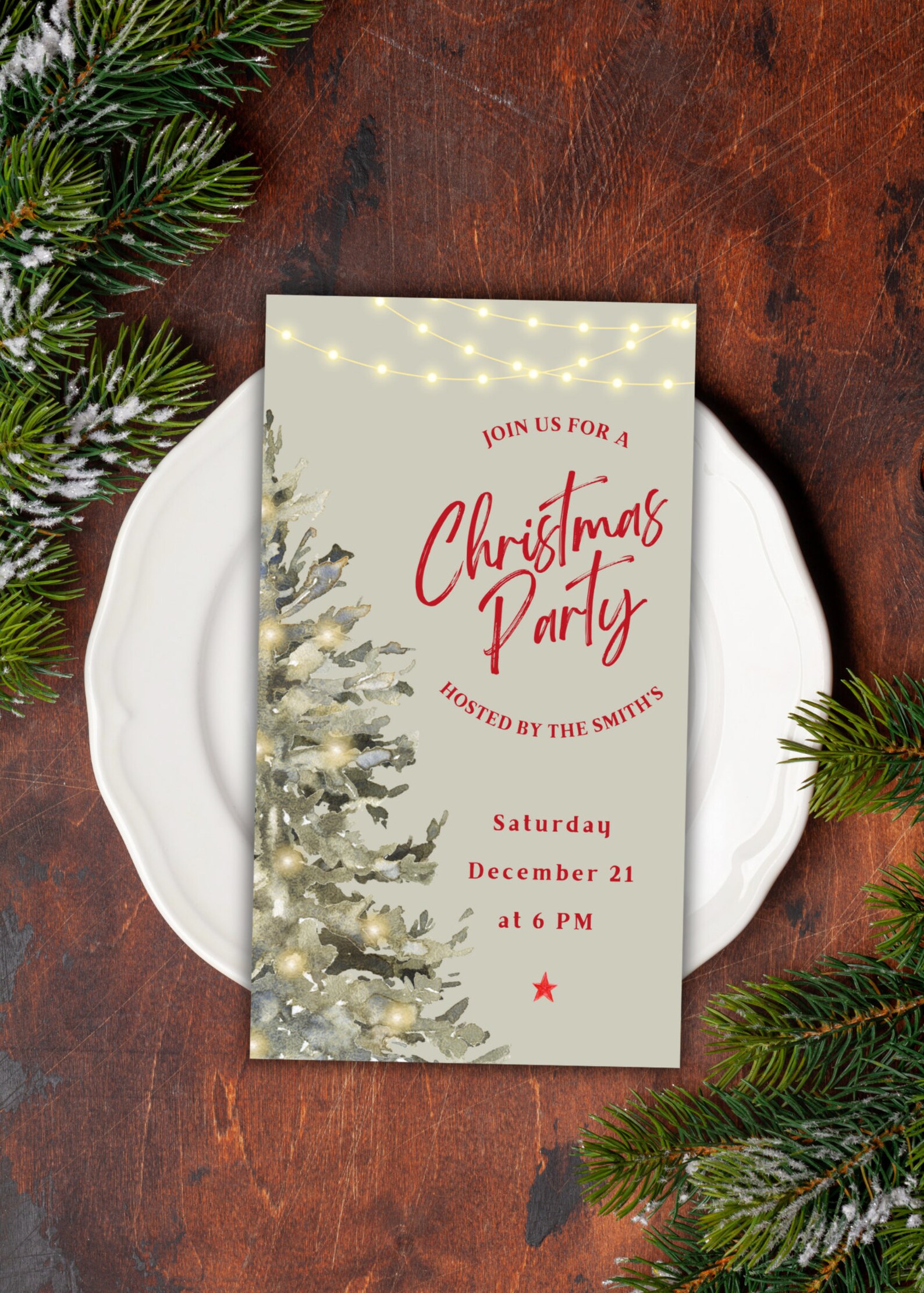 Modern Christmas Party Invitation - Etsy