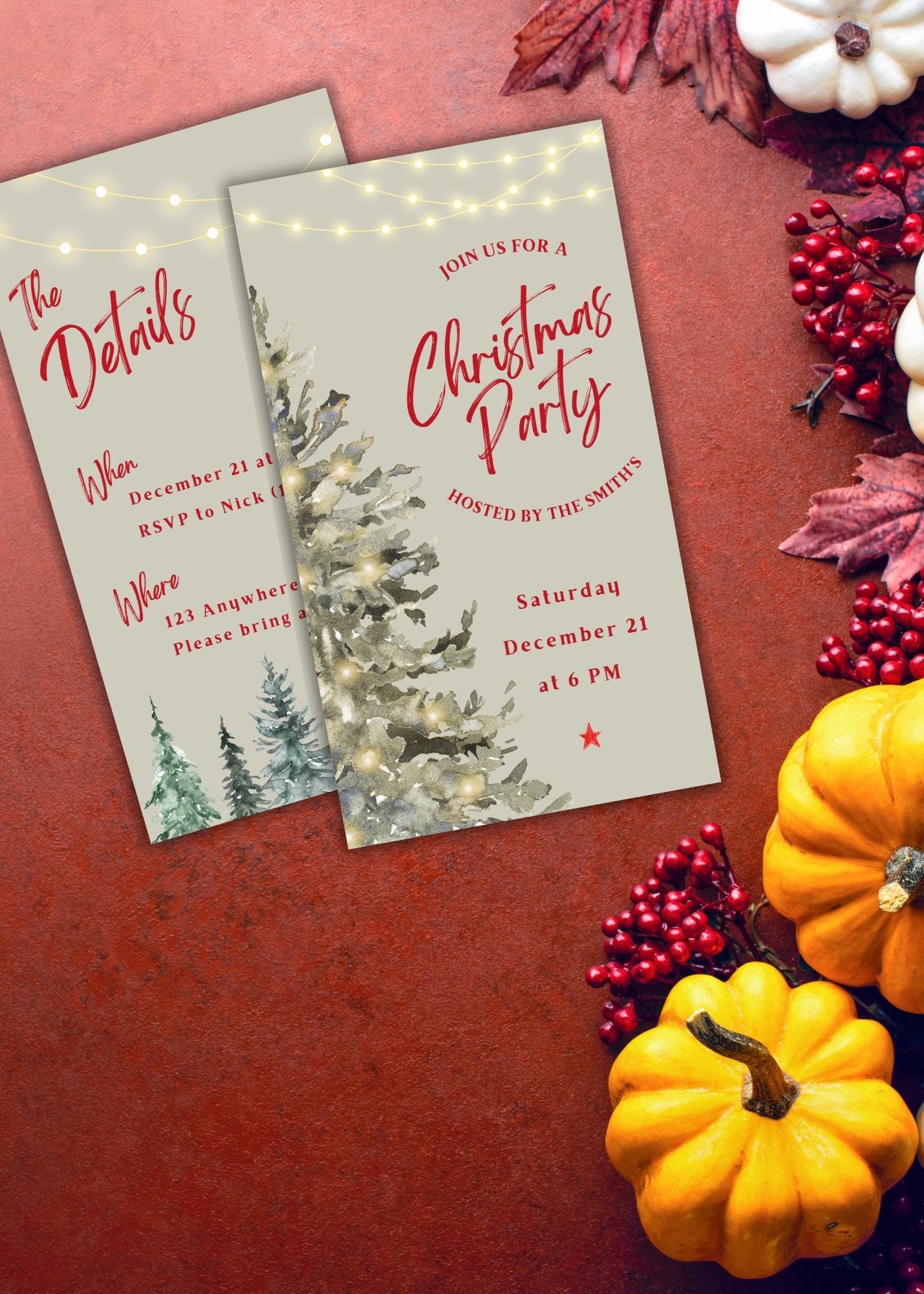 Modern Christmas Party Invitation - Etsy