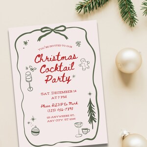 Simple Christmas Cocktail Party Invite - Etsy