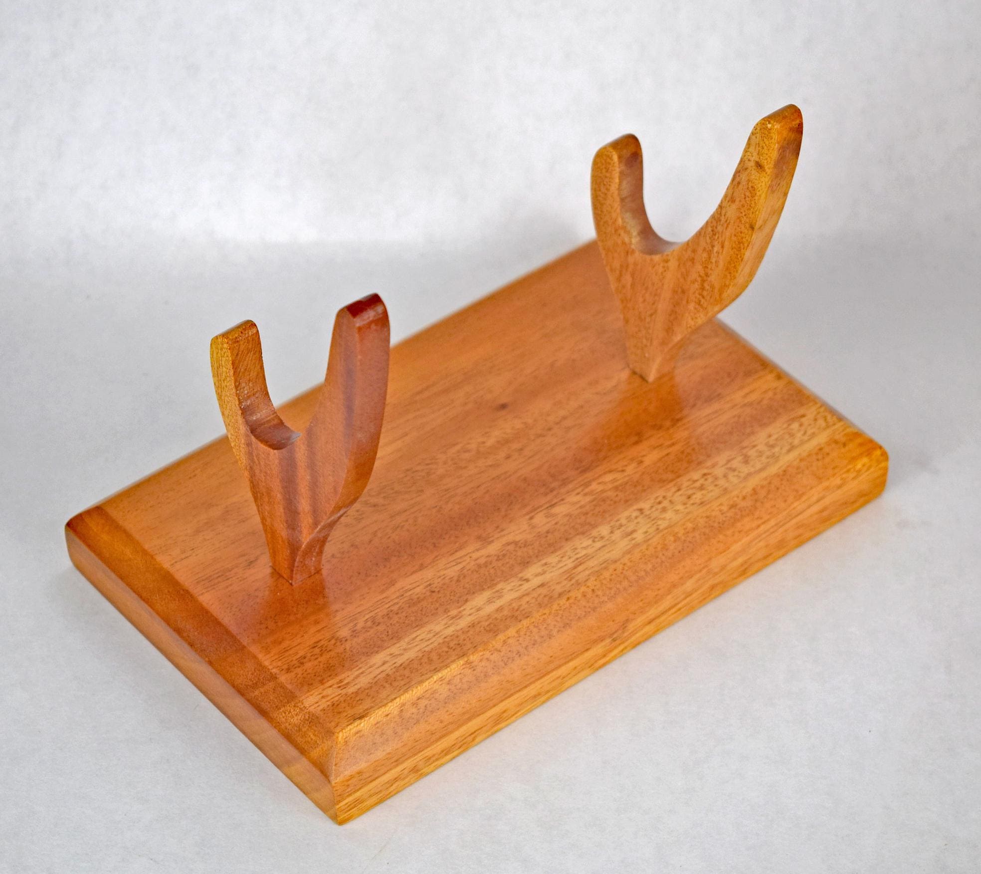 Wood Carved Fish Hook Wall Art Decor Polynesian Tribal With Desk Mount ...