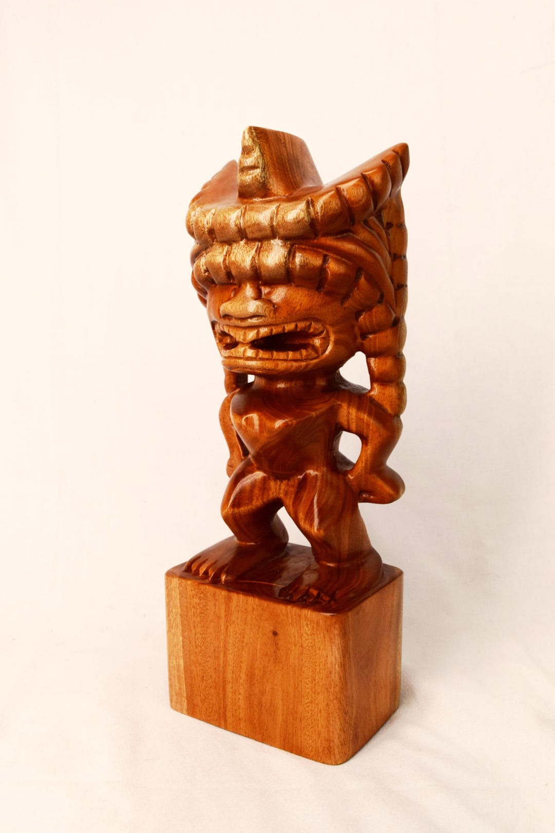 Mahogany Tiki God Statue: Hand-carved Hawaiian God of War - Etsy