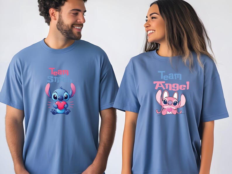 Team Stich Team Angel Couple Shirt, Team Boy, Team Girl, Custom Baby ...