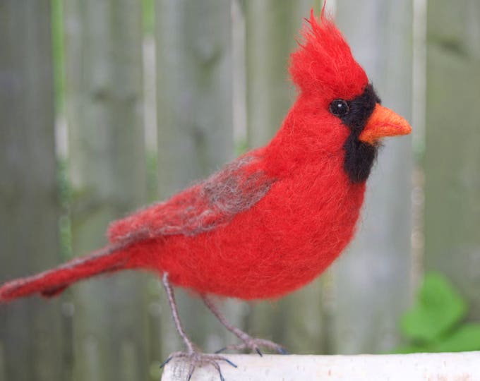 Needle Felted Cardinal, Red Bird, Male or Female - Etsy