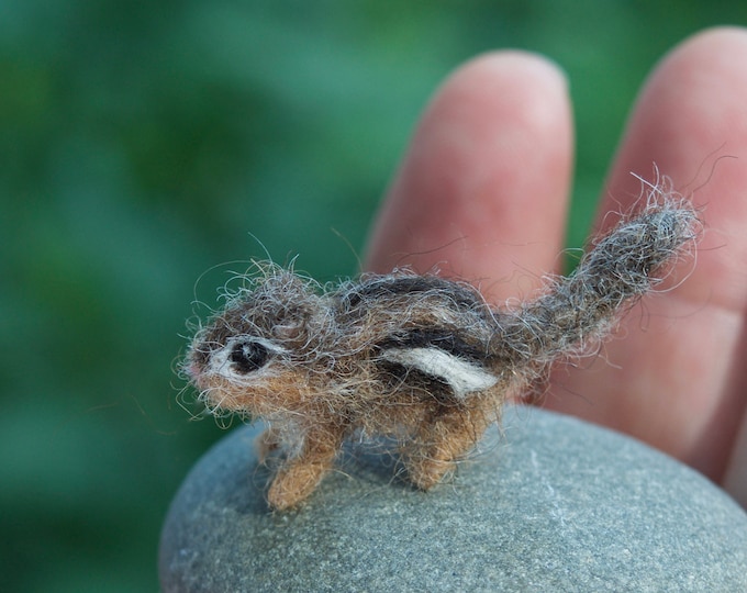 Micro Chipmunk Needle Felted Miniature Animal 1/12 Scale - Etsy