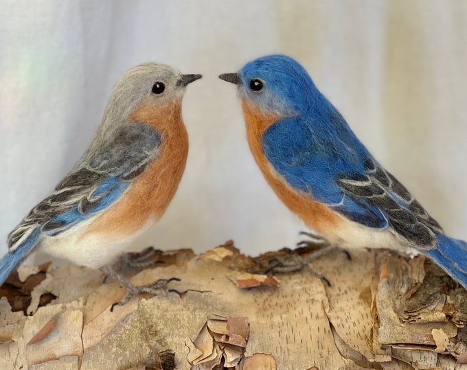 Needle Felted Bluebird, Realistic Life Sized Eastern Bluebird Made to ...