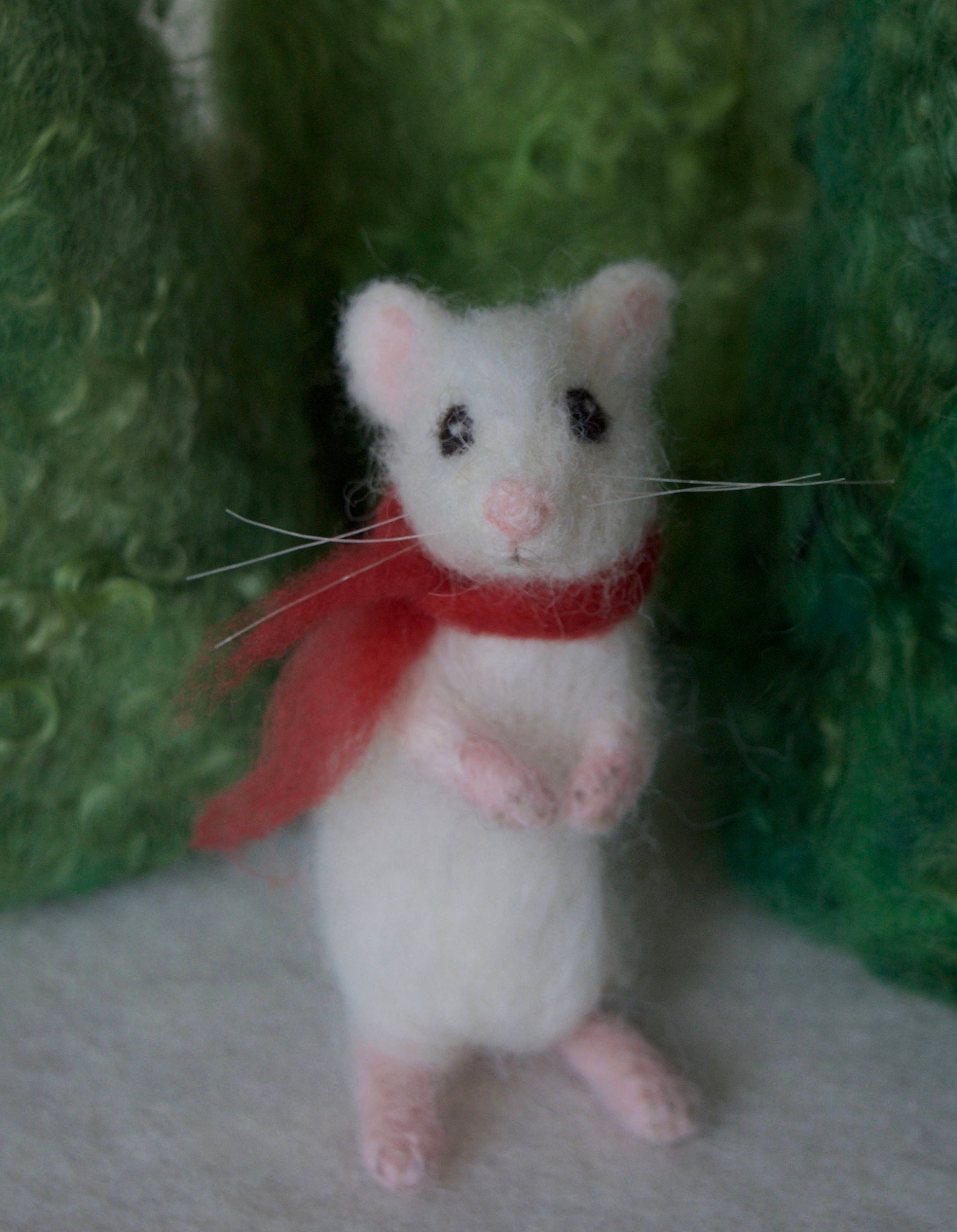 Needle Felted White Mouse Poseable Realistic Life Sized | Etsy Australia