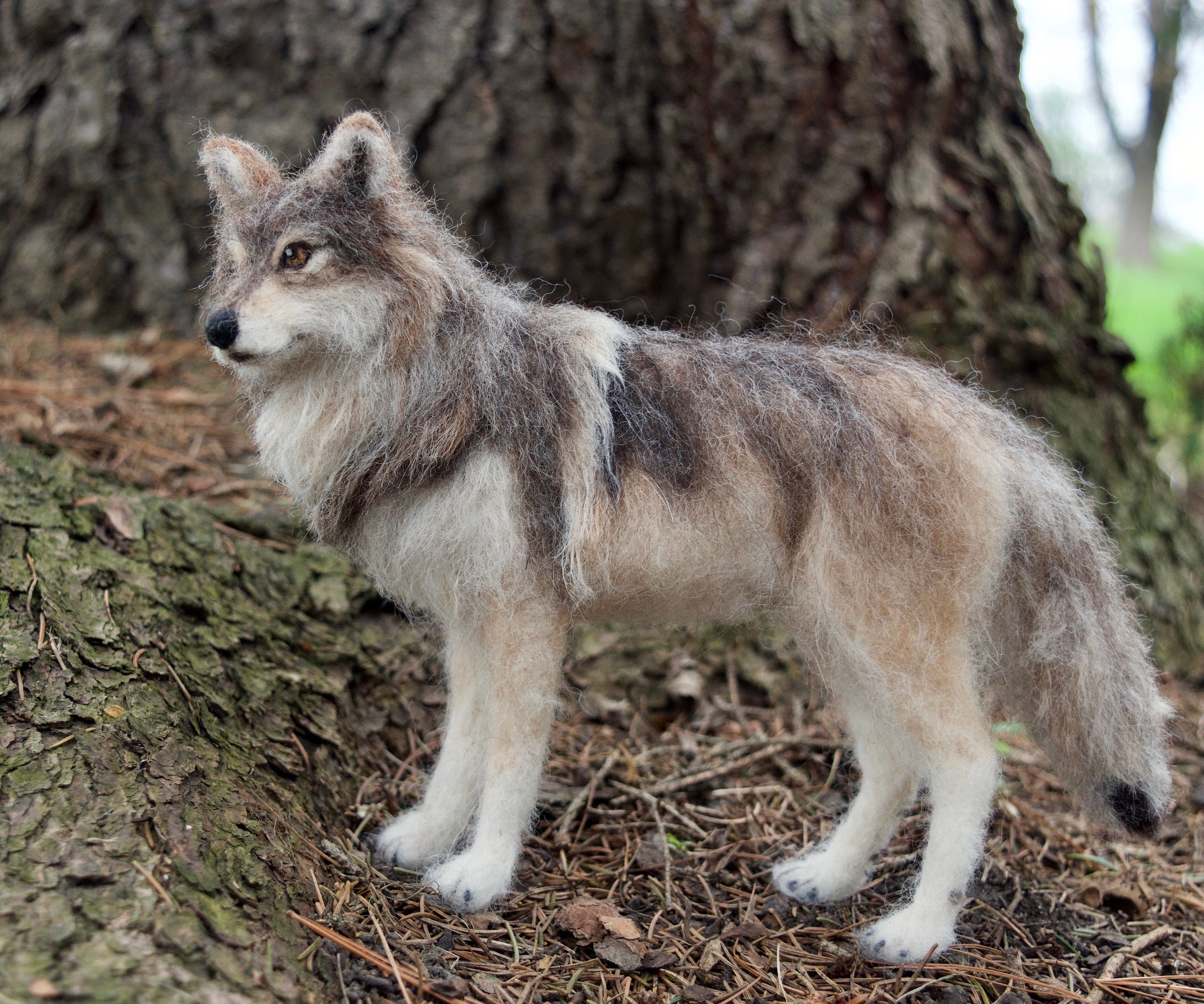 Needle Felted Grey Wolf Custom Original Realistic Wolves | Etsy