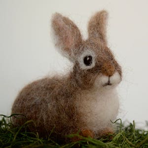 Needle Felted Bunny Cottontail Rabbit Baby Young Woodland Animal - Etsy