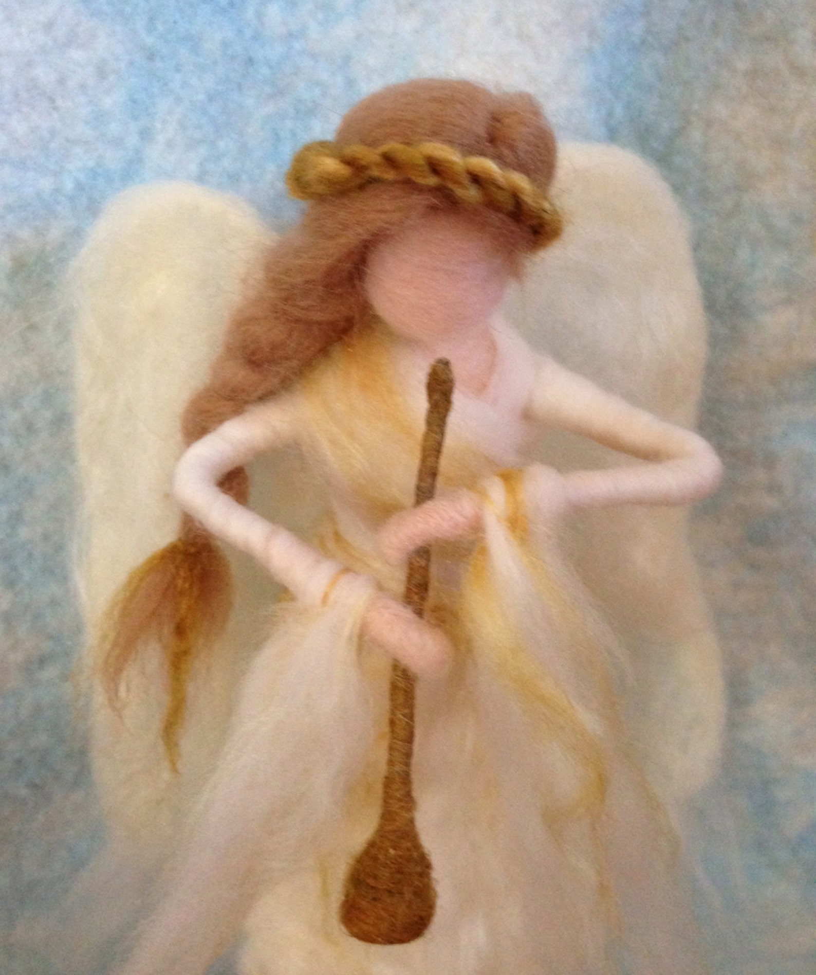 Christmas Needle Felted Angel Tree Topper Waldorf NOTE WAIT - Etsy