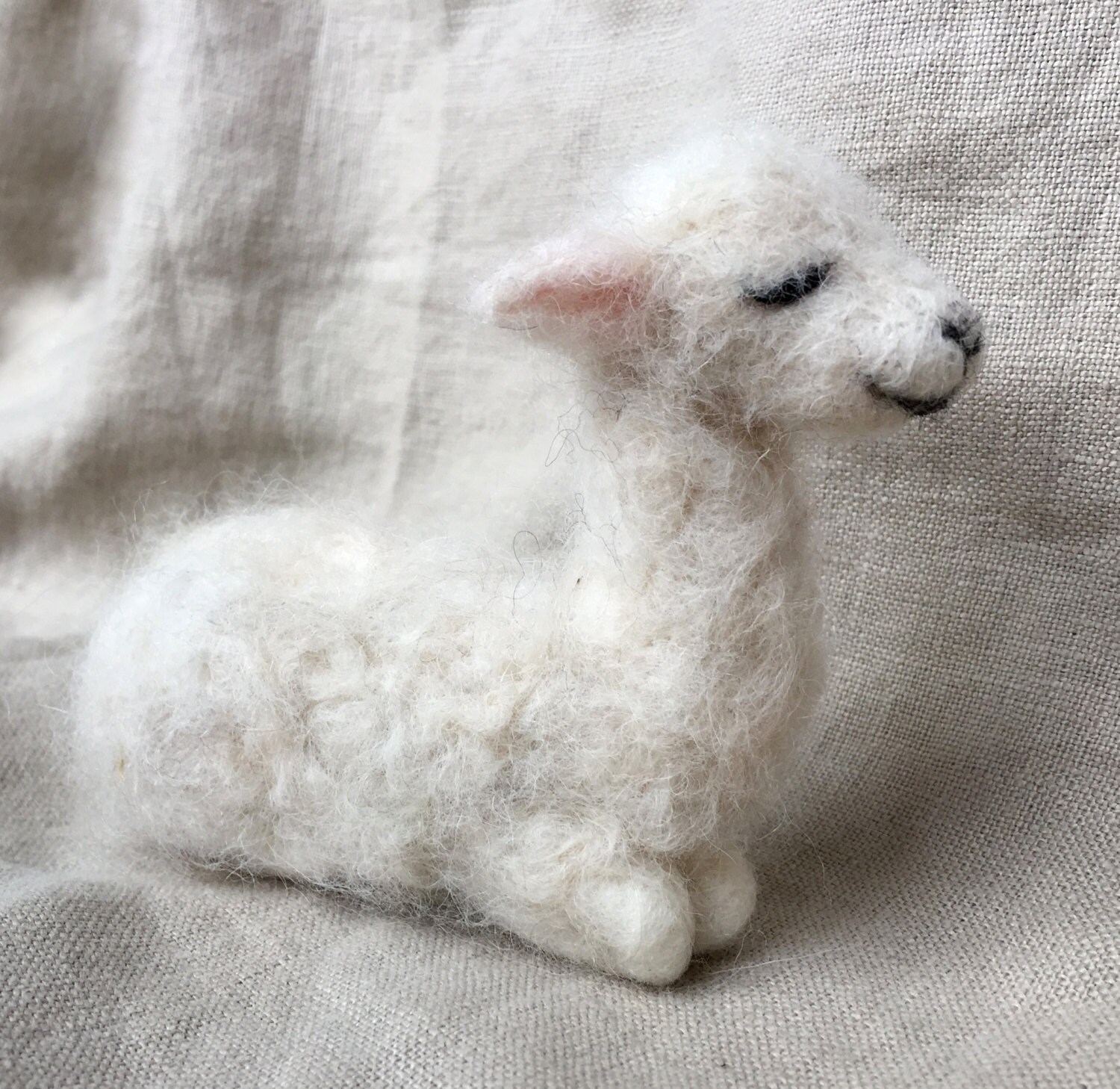 Llama Baby Needle Felted Miniature Animal Soft Sculpture | Etsy