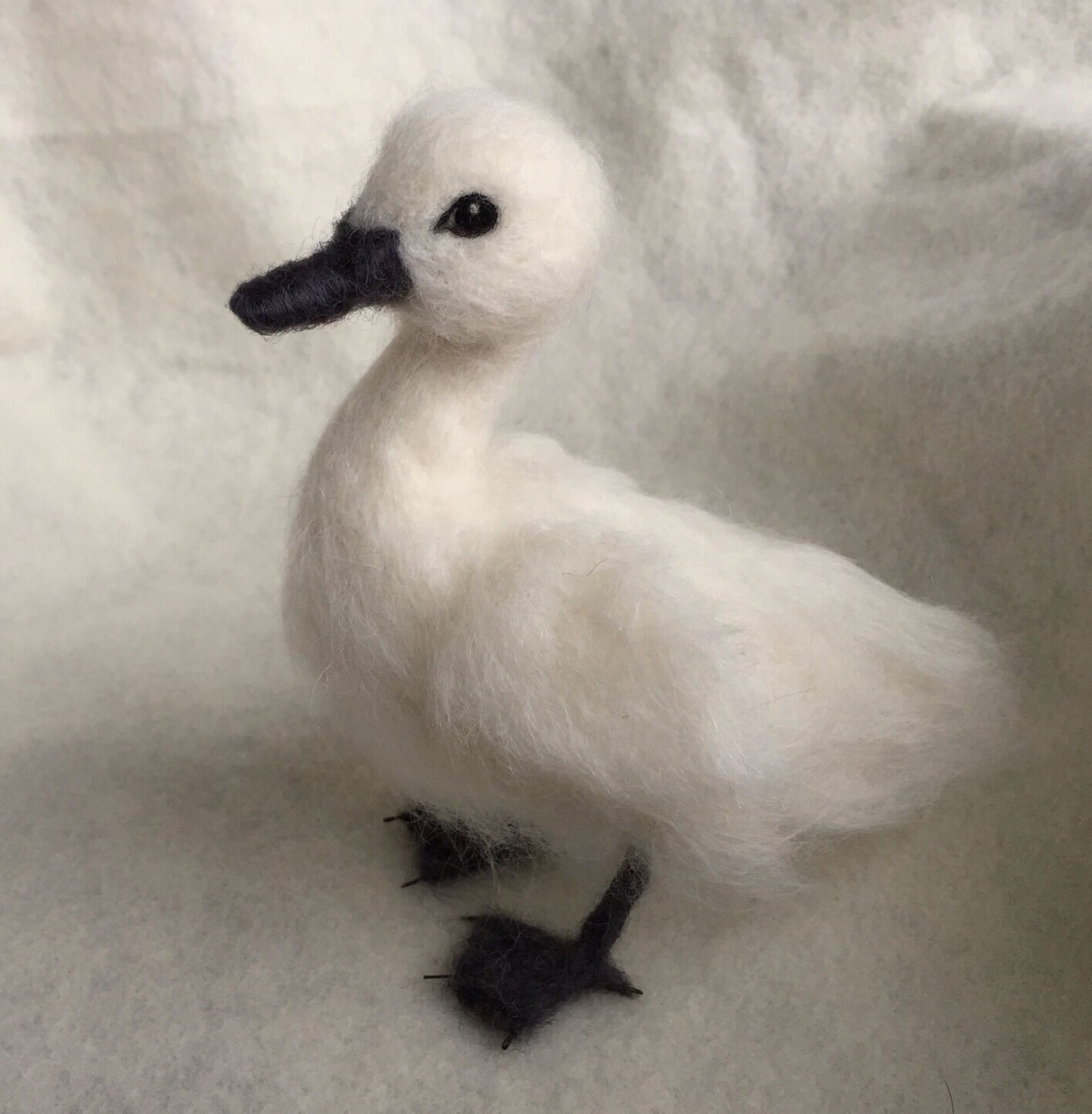 Needle Felted Baby Swan Cygnet Life sized Wool Swan | Etsy