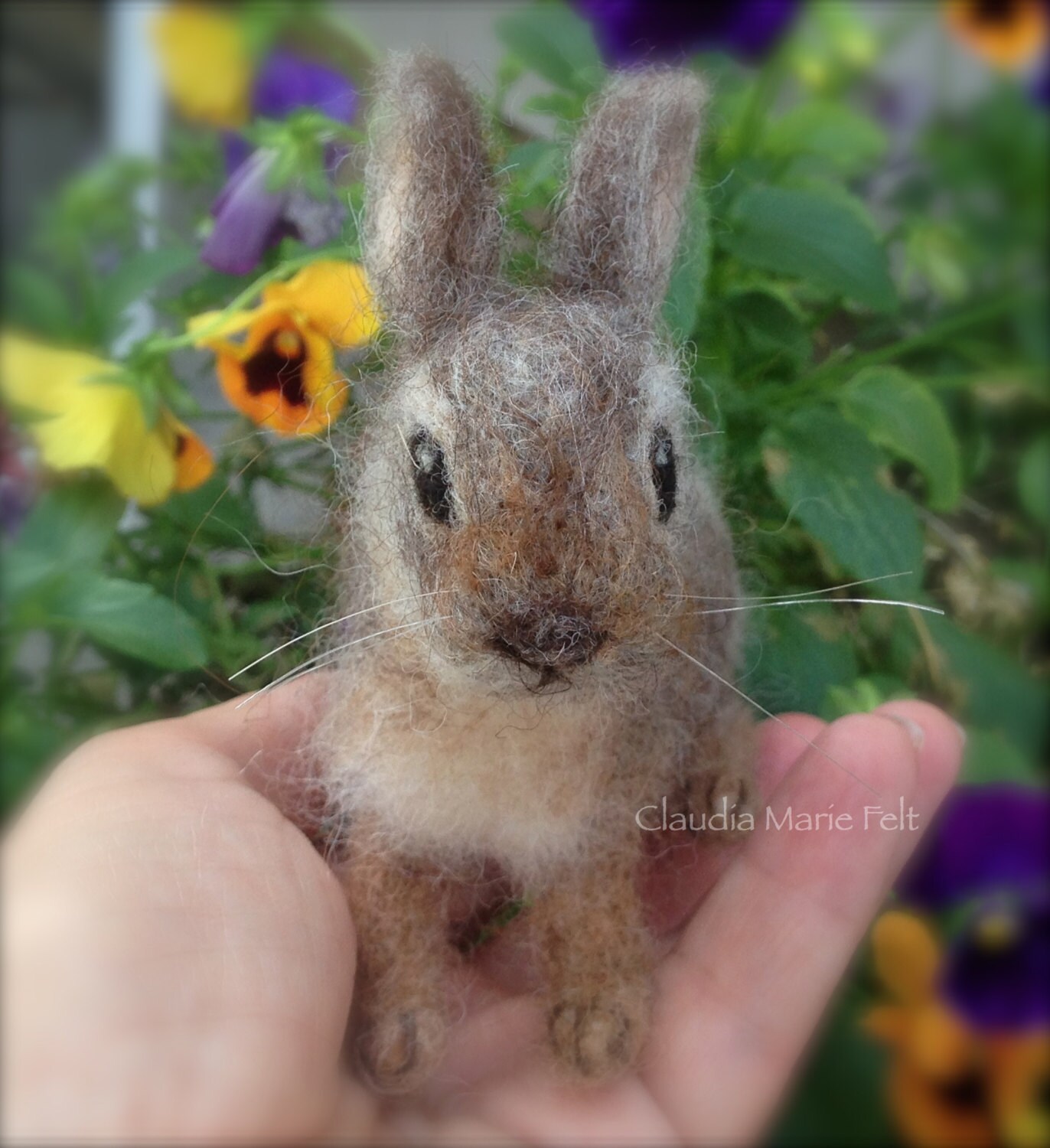 Needle Felted Cottontail Bunny Rabbit Baby Poseable Woodland - Etsy