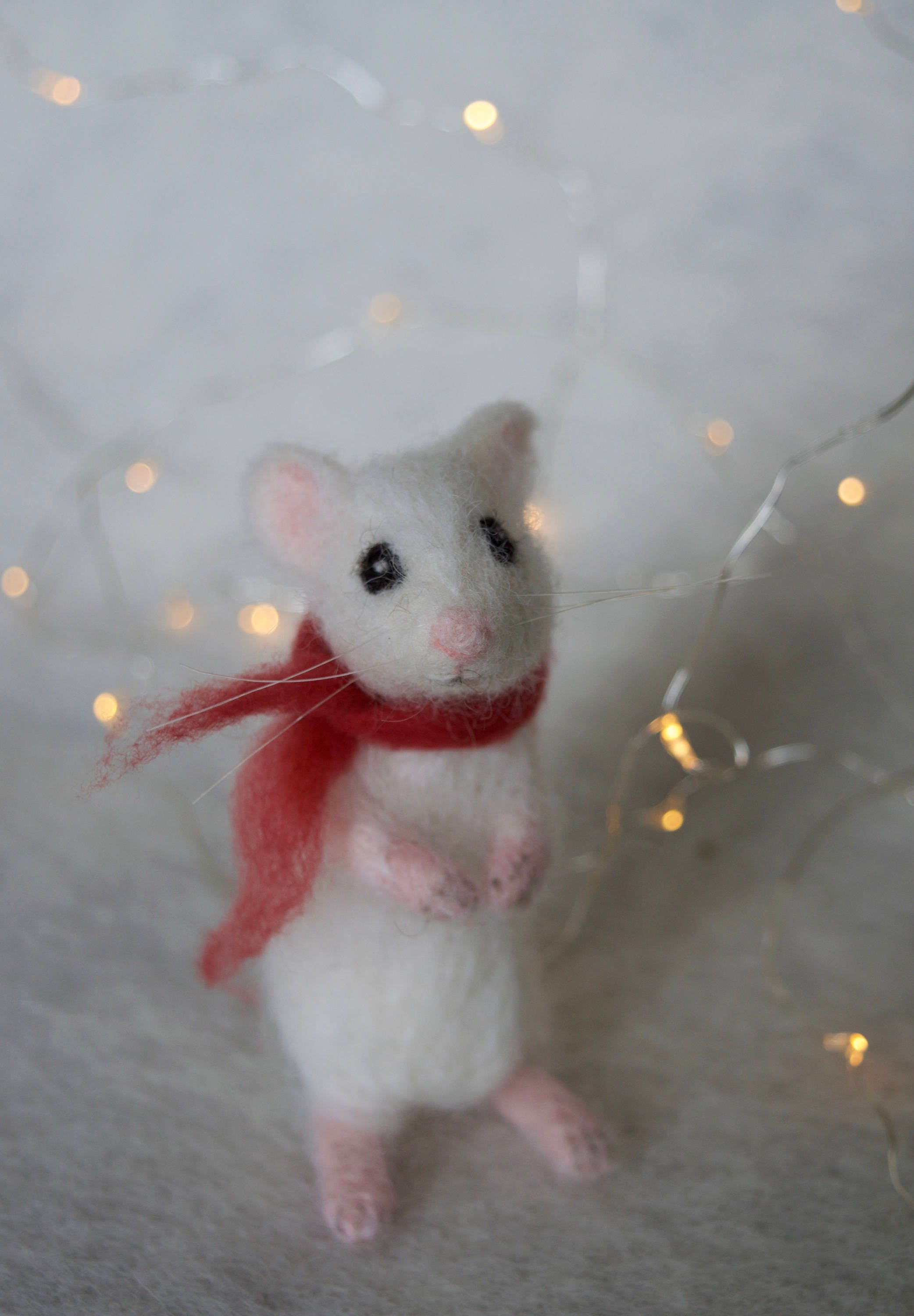 Needle Felted White Mouse Poseable Realistic Life Sized | Etsy Australia