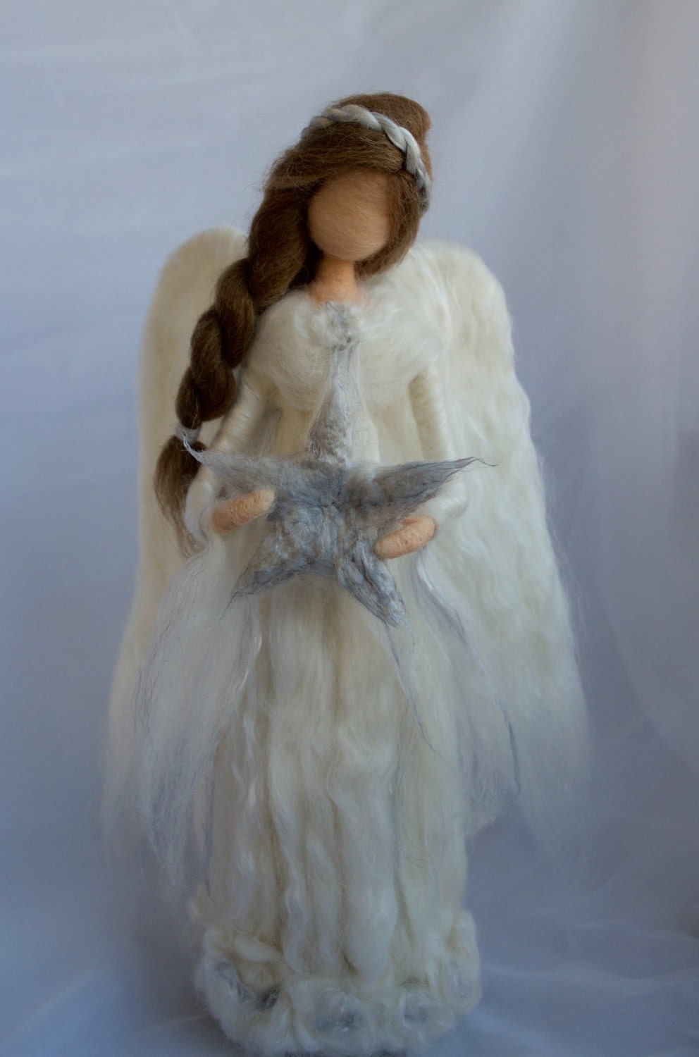 Christmas Needle Felted Angel Tree Topper Waldorf NOTE WAIT - Etsy
