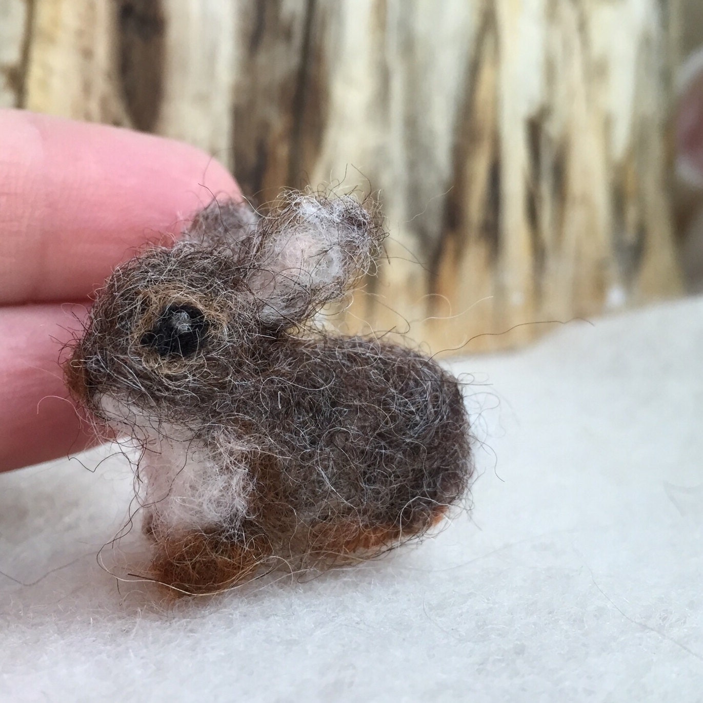 Needle Felted Bunny Cottontail Rabbit Tiny - Etsy