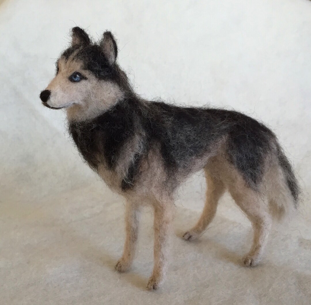 Needle Felted Dog, Wool Pet Portrait, Siberian Husky - Etsy