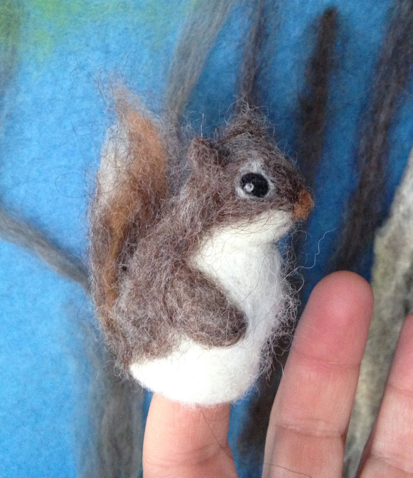 Needle Felt Finger Puppet Grey Mouse Storytelling Prop - Etsy
