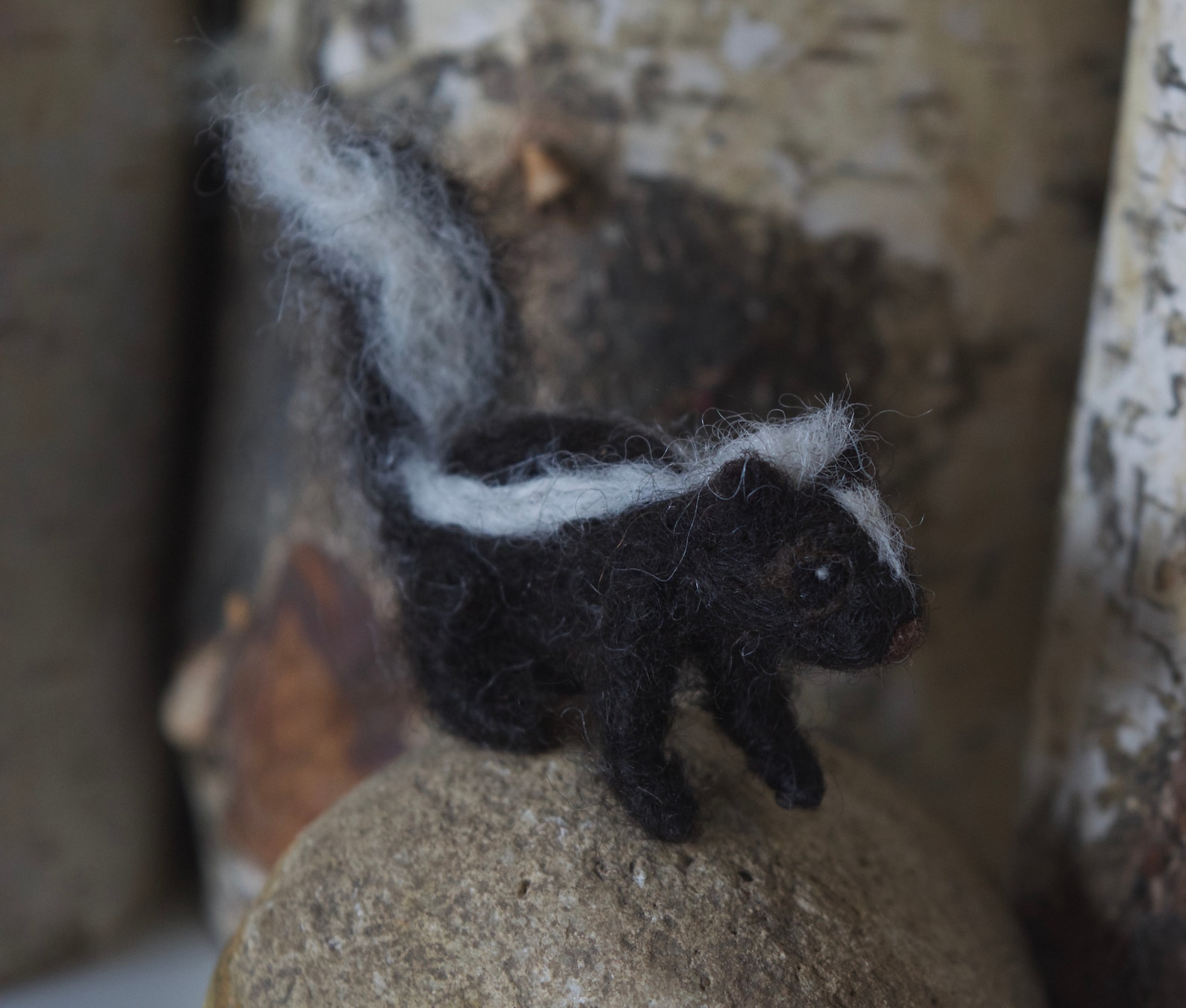Felted Tiny Skunk Poseable Baby Skunk Miniature Needle Felt - Etsy