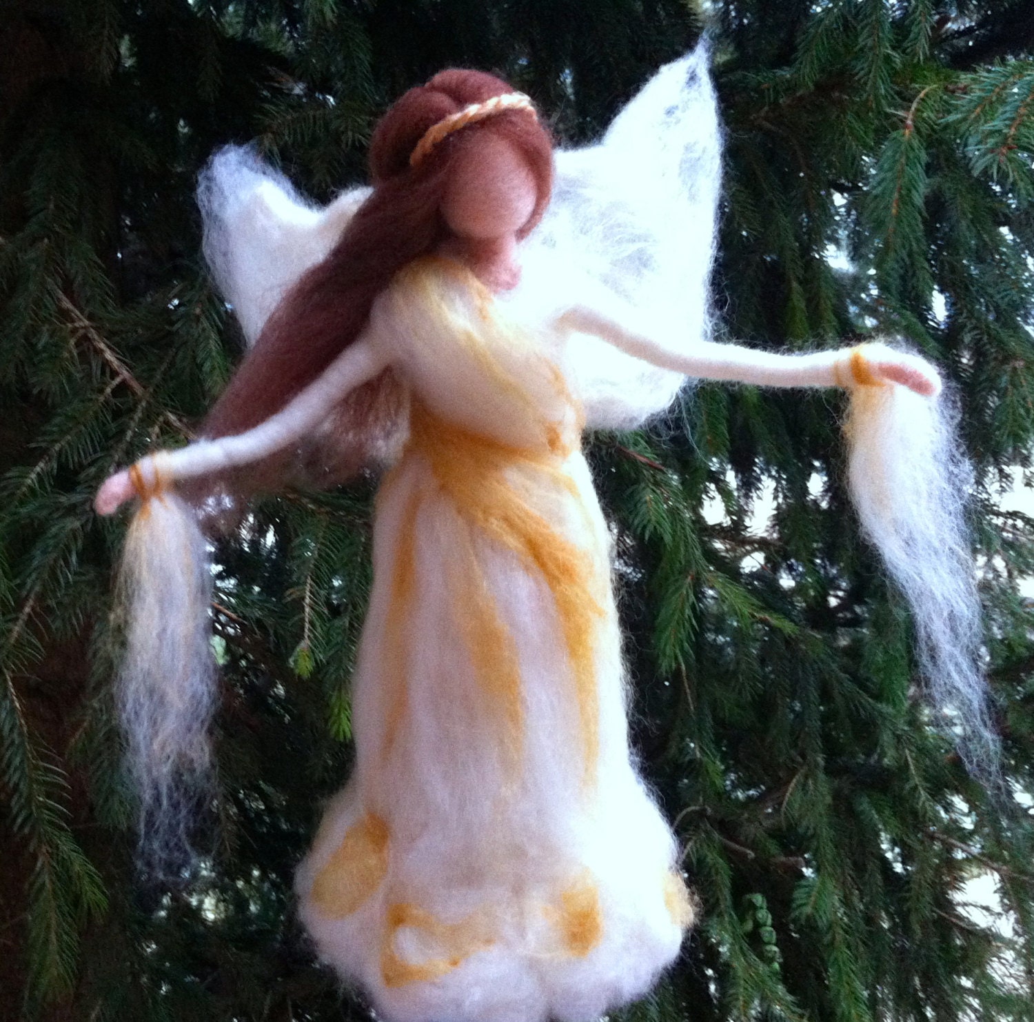 Christmas Needle Felted Angel Tree Topper Waldorf NOTE WAIT - Etsy