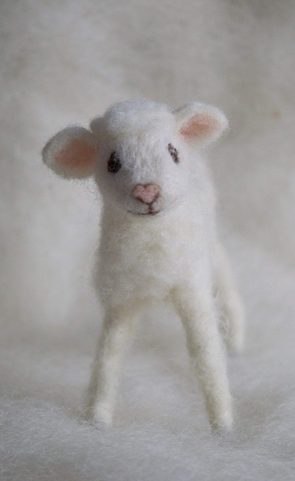 Needle Felted Lamb Baby Sheep Poseable Extended Wait - Etsy