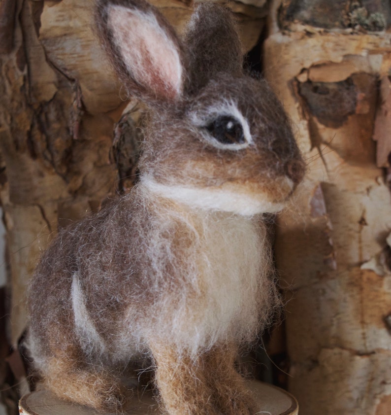 Needle Felted Cottontail Bunny Rabbit Baby Poseable Woodland | Etsy