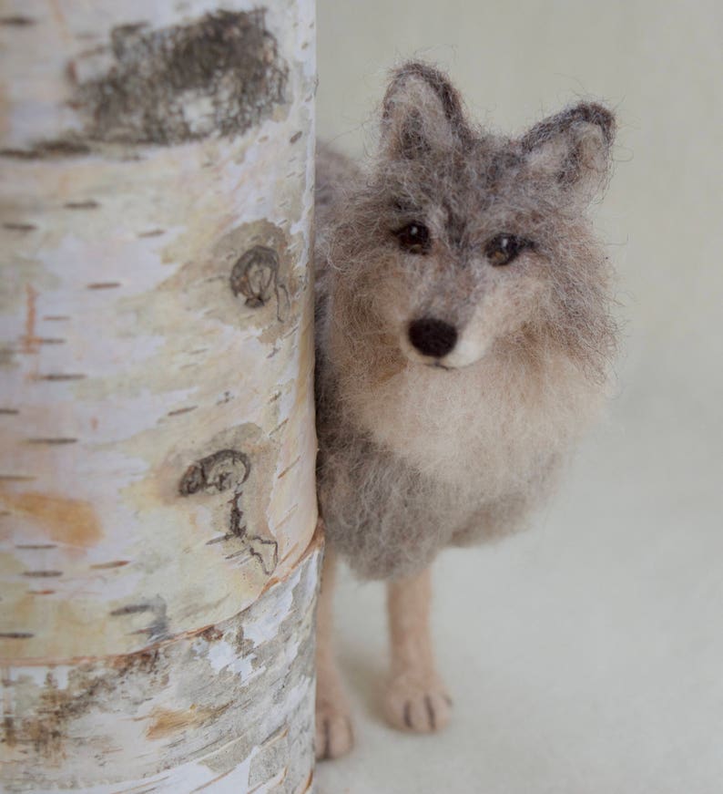 Needle Felted Grey Wolf Custom Original Realistic Wolves - Etsy