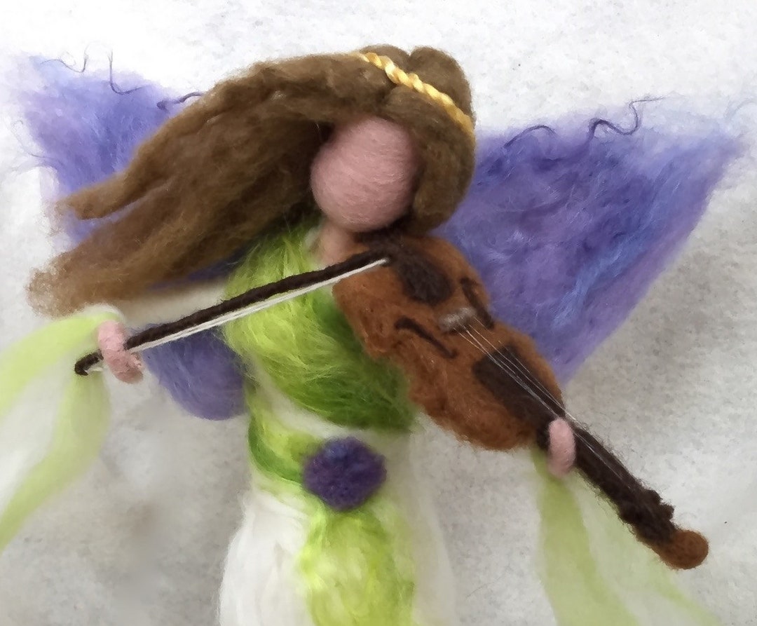 Christmas Angel Tree Topper Needle Felted Fairy , Waldorf, Musical ...
