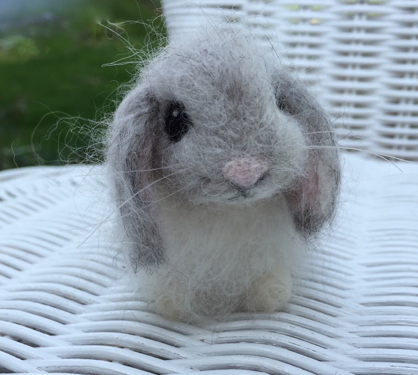 Needle Felted Lop Eared Baby Bunny Rabbit Grey Angora Luxury | Etsy UK