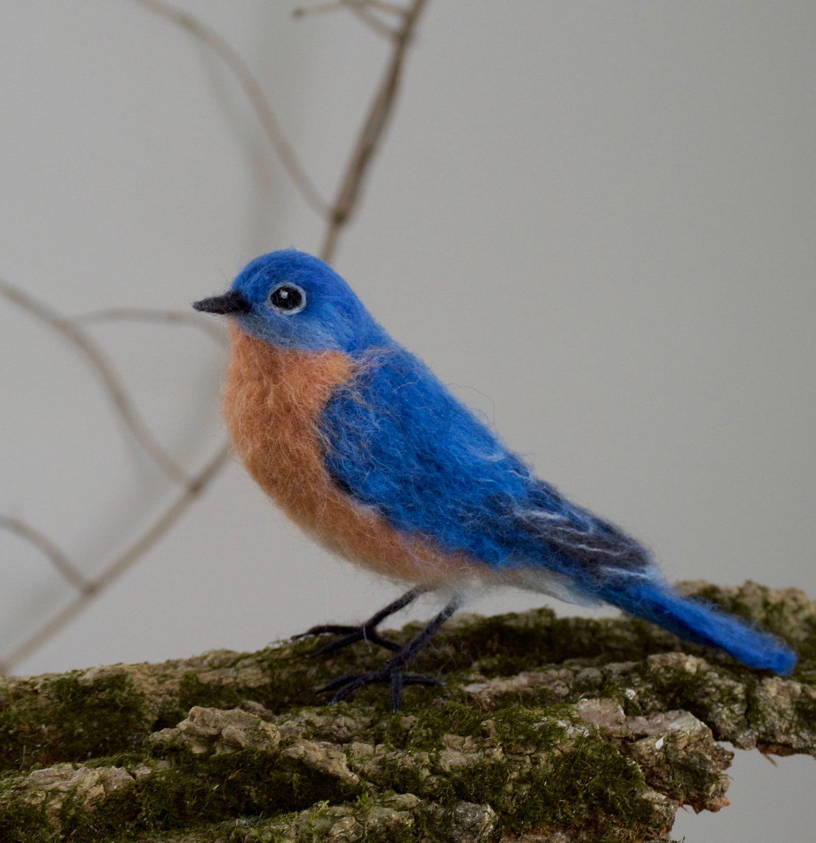 Needle Felted Bluebird, Realistic Life Sized Eastern Bluebird Made to ...