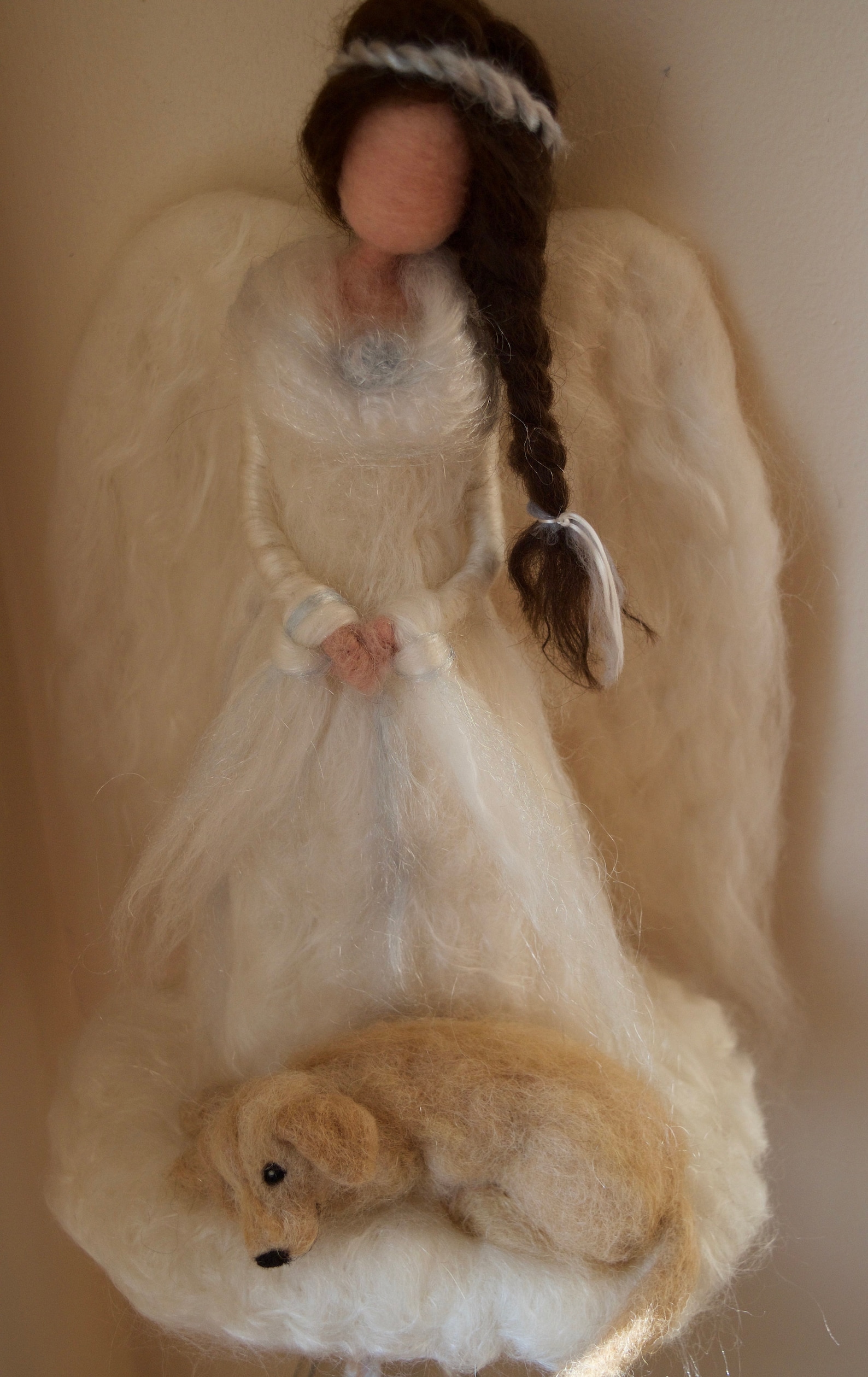 Christmas Needle Felted Angel Tree Topper Waldorf NOTE WAIT - Etsy